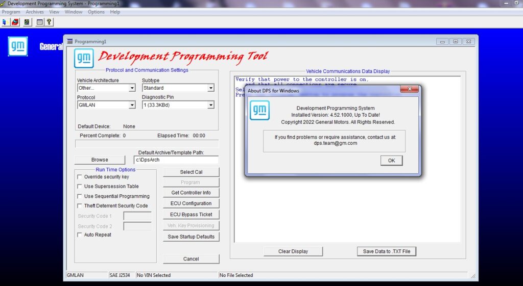 GM Development Programming System (DPS v4.52)